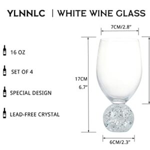 YLNNLC Red Wine Glasses Set of 4-16 oz Lead-Free Crystal Wine Glasses - Crystal Ball Base- Wedding, Wine Tasting, Anniversary, Party, Gift - Clear, Reuseable Glassware