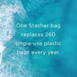 Stasher Reusable Silicone Storage Bag, Food Storage Container, Microwave and Dishwasher Safe, Leak-free, 6-Pack Lunch/Travel Bundle, Endangered Seas