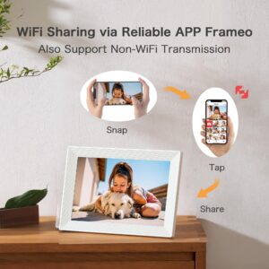 Frameo WiFi Digital Picture Frame, Birthday Gifts for Women, 10.1 Inch 1280 * 800IPS Touch Screen Digital Photo Frame, 16GB Memory, Auto-Rotate, Share Picture Video, Birthday Gift for Mom, Dad, Wife