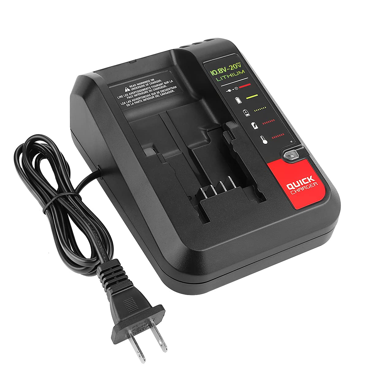 PCC692L 20V Fast Battery Charger Replacement for Porter-Cable 20V Lithium Battery PCC685L PCC680L PCC681L PCC682L Black Decker LCS1620 20V Lithium Battery LBXR20 LBX4020