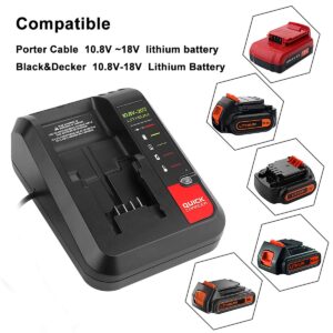 PCC692L 20V Fast Battery Charger Replacement for Porter-Cable 20V Lithium Battery PCC685L PCC680L PCC681L PCC682L Black Decker LCS1620 20V Lithium Battery LBXR20 LBX4020