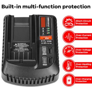 20V Fast Charger CMCB104 for Craftsman V20 Lithium Battery CMCB204 CMCB202 CMCB201 CMCB209 CMCB205 CMCB100 CMCB101 Replacement for Craftsman 20V Battery Charger