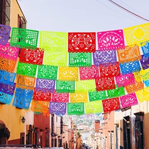 DomeStar 2 Pack Mexican Party Banners, 36 Feet Cinco De Mayo Decorations Papel Picado Banners for Mexican Theme Birthday Party Wedding Dia De Los Muertos Day of The Dead