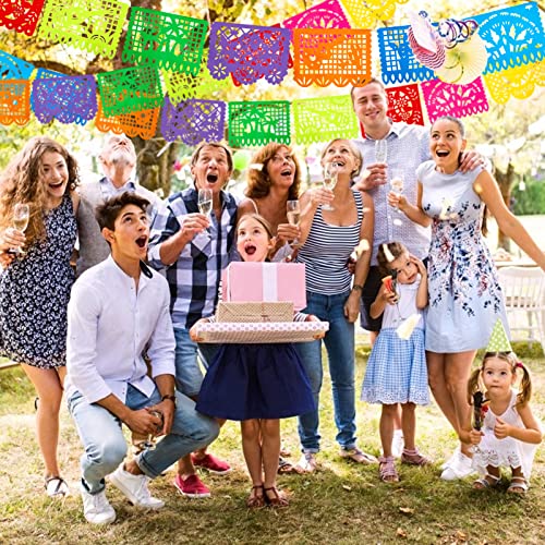 DomeStar 2 Pack Mexican Party Banners, 36 Feet Cinco De Mayo Decorations Papel Picado Banners for Mexican Theme Birthday Party Wedding Dia De Los Muertos Day of The Dead