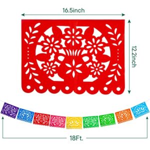 DomeStar 2 Pack Mexican Party Banners, 36 Feet Cinco De Mayo Decorations Papel Picado Banners for Mexican Theme Birthday Party Wedding Dia De Los Muertos Day of The Dead