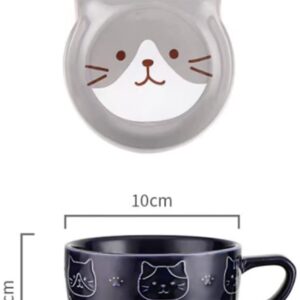 VANUODA Cute Cat Mug with Lid,Coffee Tea Cup,Gifts for Christmas Birthday Graduation Valentines Mothers Fathers Day Easter, Presents for Teacher Women Mom Her Kid