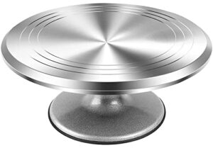 12 inch aluminum alloy revolving cake stand, cake turntable for decorating rotating cake stand for cupcakes, pastries and cake decorations