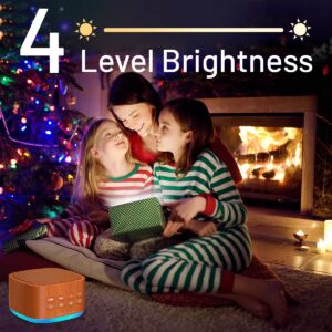 Magicteam White Noise Machine 10 Colors Lights and 25 Soothing Sounds Sleep Sound Machine with 5 Timers with Memory Feature Portable Sound Machine for Baby Adults. (Wood)