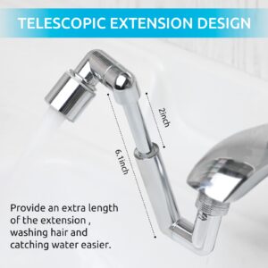 2 Pack Aihaomai 1440° Swivel Faucet Extender (1080°+360°+ Stretch),Faucet Attachment,Sink Faucet Attachment with 2 Water Modes for Kitchen or Bathroom,Foldable Sink Aerator