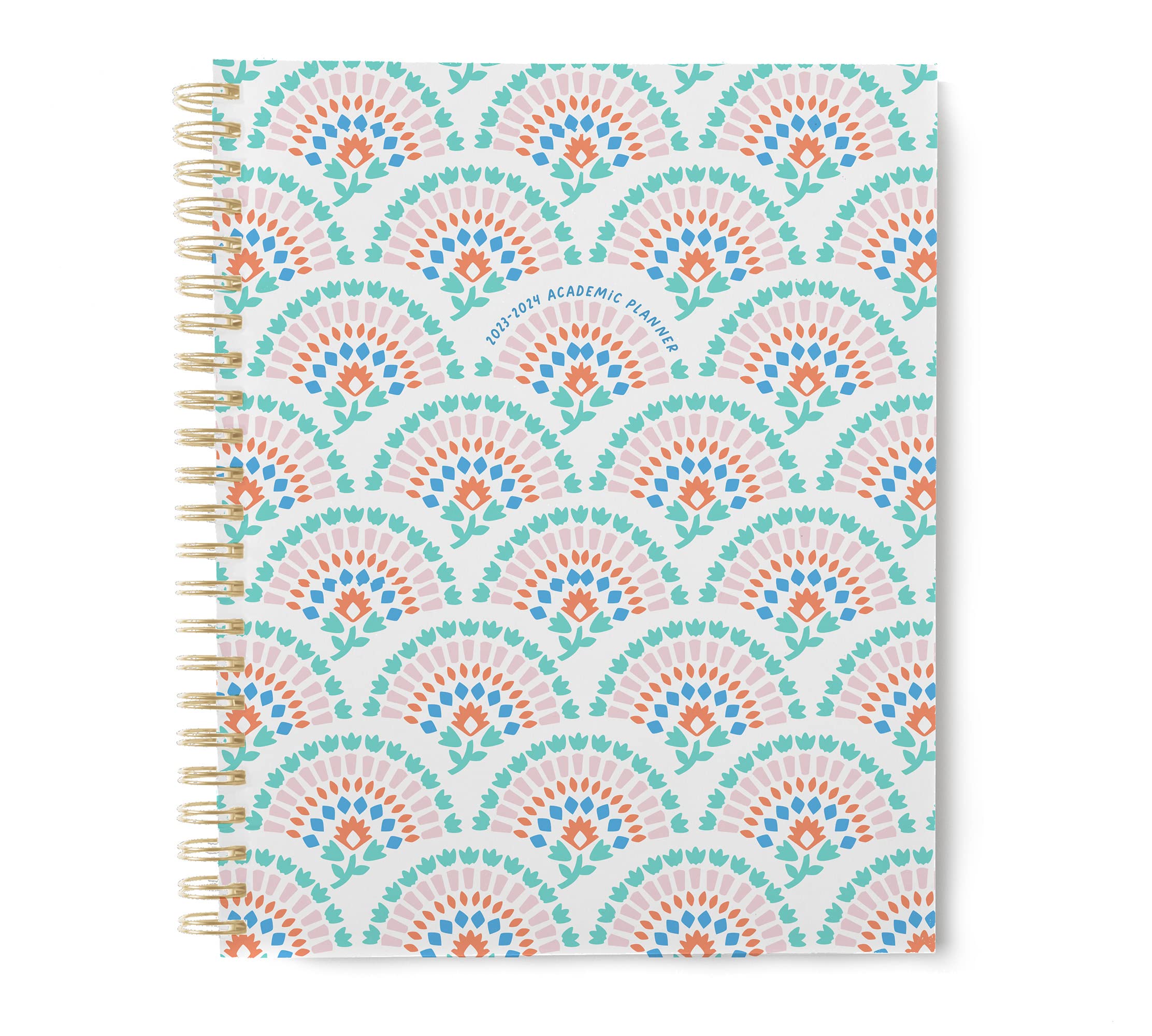 Mary Square Breezy Sunday Colorful Burst 7 x 9 Paper Spiral Academic Planner Calendar Journal