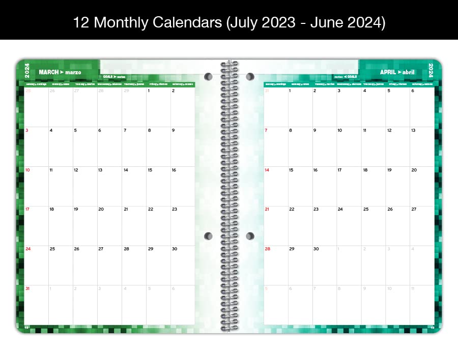 Dated Middle High School Student Planner 2023-2024 Academic School Year, ‎Medium (6.75" by 9") Matrix Style Datebook with Boulder Cover