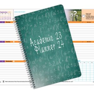 Dated High School Student Planner 2023-2024 Academic School Year, Small (5.5" by 8.5") Block Style Datebook with Classic High Block Cover