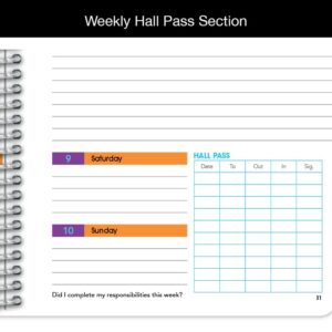 Dated High School Student Planner 2023-2024 Academic School Year, Small (5.5" by 8.5") Block Style Datebook with Classic High Block Cover