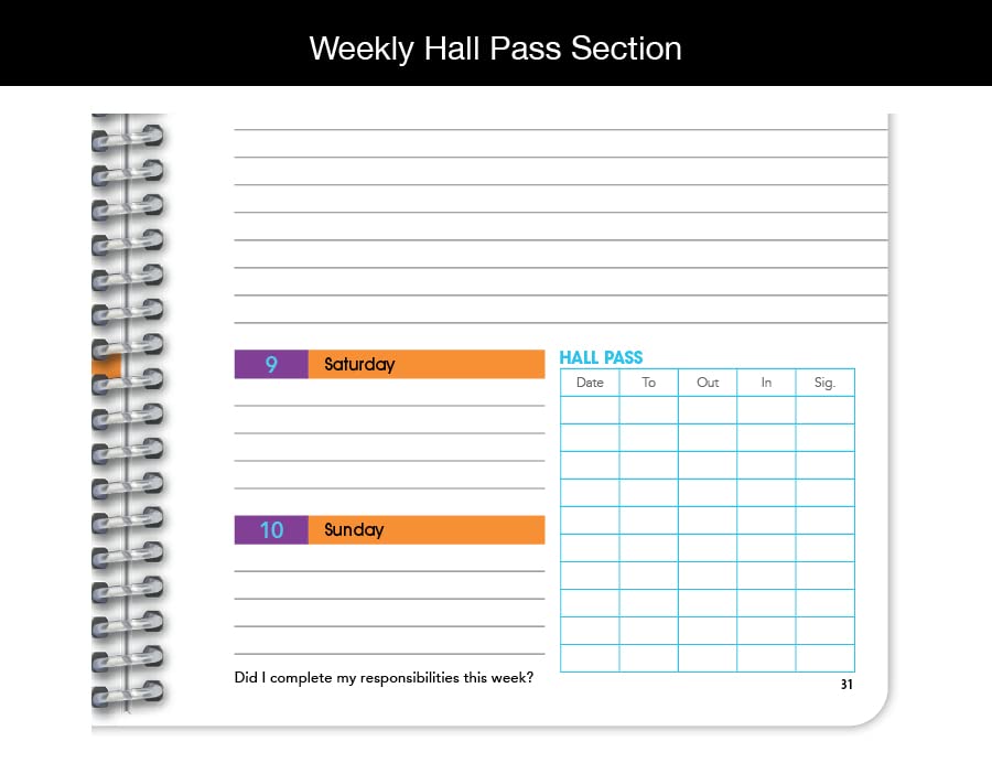 Dated High School Student Planner 2023-2024 Academic School Year, Small (5.5" by 8.5") Block Style Datebook with Classic High Block Cover