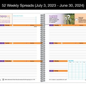 Dated High School Student Planner 2023-2024 Academic School Year, Small (5.5" by 8.5") Block Style Datebook with Classic High Block Cover