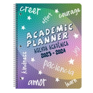 Dated Bilingual Elementary Student Planner for the 2023-2024 Academic School Year, Large (8.5" by 11") Matrix Style Datebook with Classic Bilingual Elementary Matrix Cover