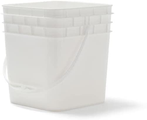 3.5 Gallon White Square Pail and Lid Combo (1 Pack).