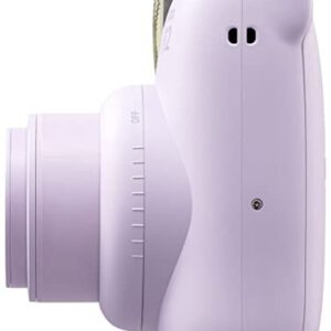 FUJIFILM INSTAX Mini 12 Instant Film Camera (Lilac Purple) Bundle with Fuji Instax Instant Film Single Pack, 10 Prints | Protective Case Purple | Photo Album Purple | Travel Stickers (6 Items)