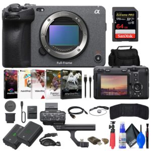 sony fx3 full-frame cinema camera (ilme-fx3) + 64gb memory card + bag + np-fz100 compatible battery + card reader + corel photo software + flex tripod + hand strap + memory wallet + more (renewed)