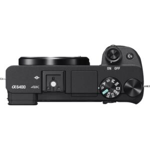 Sony a6400 Mirrorless Camera (ILCE-6400/B) + 64GB Card + 2 x NPF-W50 Battery + Card Reader + LED Light + Corel Photo Software + Case + Flex Tripod + Hand Strap + Memory Wallet + More (Renewed)