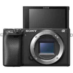 Sony a6400 Mirrorless Camera (ILCE-6400/B) + 64GB Card + 2 x NPF-W50 Battery + Card Reader + LED Light + Corel Photo Software + Case + Flex Tripod + Hand Strap + Memory Wallet + More (Renewed)