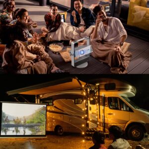 Outdoor Projector, Artlii Rubicon 4K Projector, Auto Focus & Keystone, Dolby Audio, Anti-Direct Eye Protection, 2x10W Speakers with Bass Effect, 5G WiFi/Bluetooth/USB/HDMI