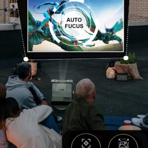 Outdoor Projector, Artlii Rubicon 4K Projector, Auto Focus & Keystone, Dolby Audio, Anti-Direct Eye Protection, 2x10W Speakers with Bass Effect, 5G WiFi/Bluetooth/USB/HDMI