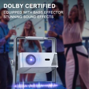 Outdoor Projector, Artlii Rubicon 4K Projector, Auto Focus & Keystone, Dolby Audio, Anti-Direct Eye Protection, 2x10W Speakers with Bass Effect, 5G WiFi/Bluetooth/USB/HDMI