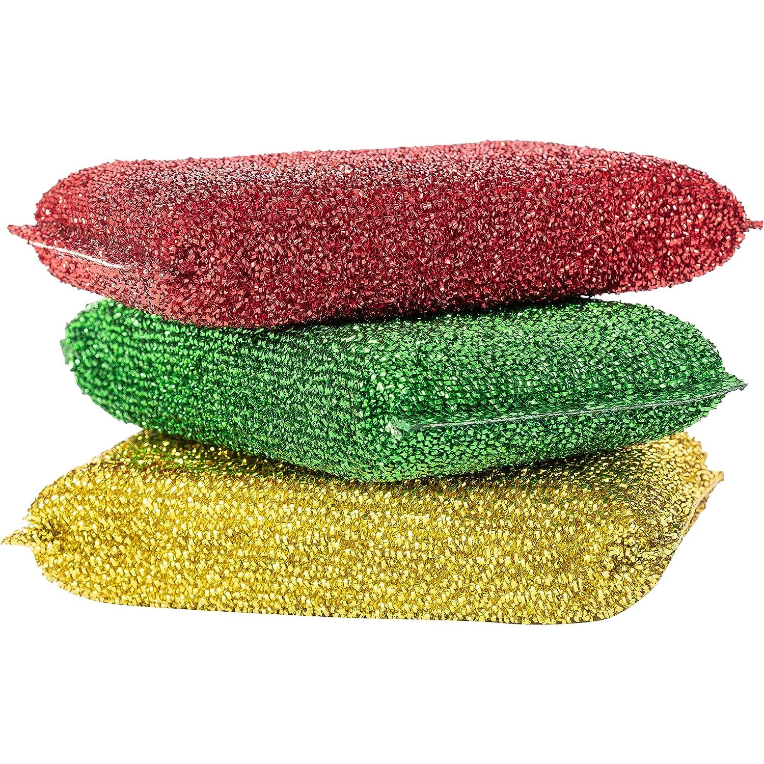 LEEFA 3-Pack Dish Scrubber Sponges - Heavy Duty for All Purpose Cleaning - Soft and Quick 100% Non-Scratch - Large Foam Sponge Set for Easy Lathering - Sponges for Cleaning Kitchen and Household