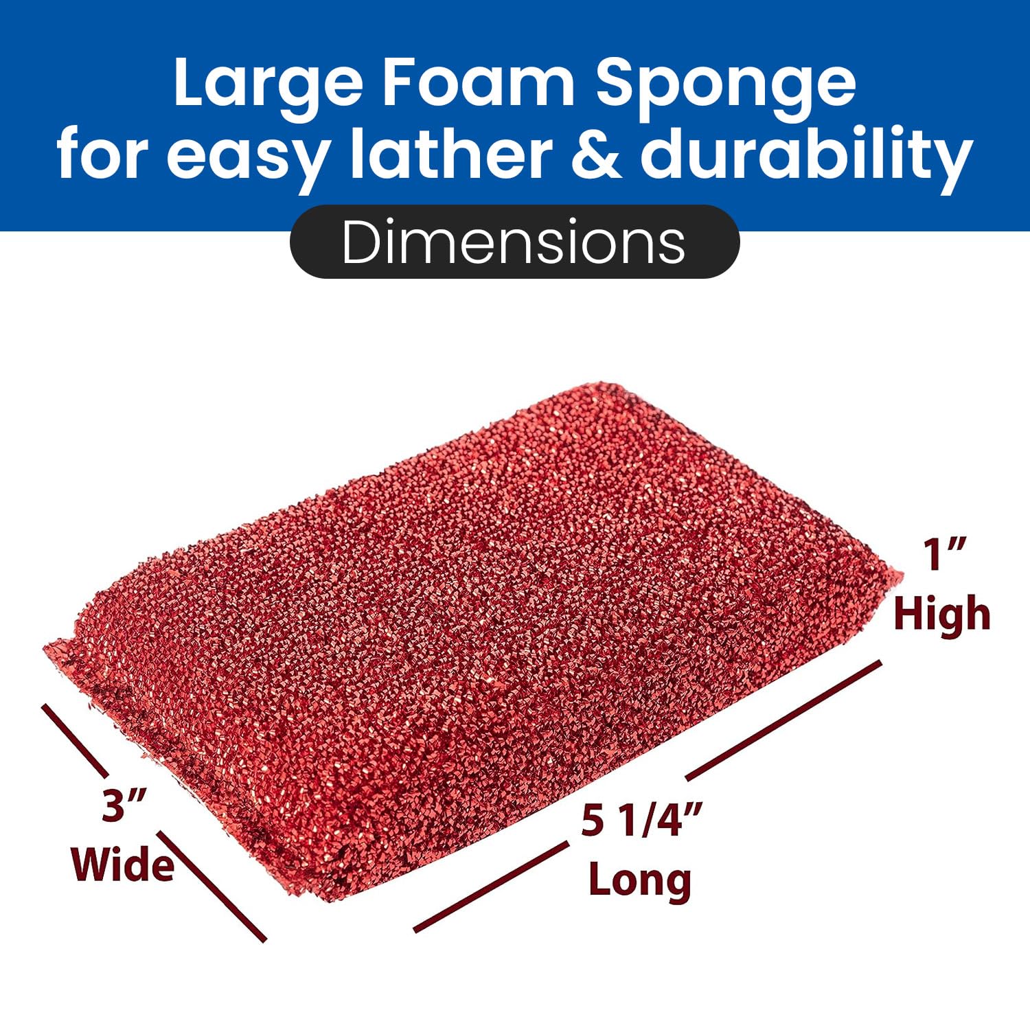 LEEFA 3-Pack Dish Scrubber Sponges - Heavy Duty for All Purpose Cleaning - Soft and Quick 100% Non-Scratch - Large Foam Sponge Set for Easy Lathering - Sponges for Cleaning Kitchen and Household