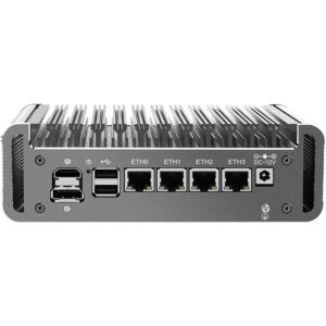 CWWK 12th Generation Intel 2.5G Soft Router PC Celeron J6412 4 Network Ports i226-V LAN Fanless Mini PC Firewall Computer (No RAM No SSD)