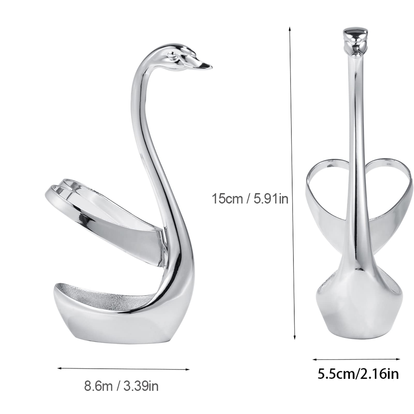 Swan Shaped Stainless Steel Spoon Holder Fork Spoon Stand Holder Kitchen Coffee Utensils Tableware Set for Home Business Wedding Gift Hotel(Heart-shaped)