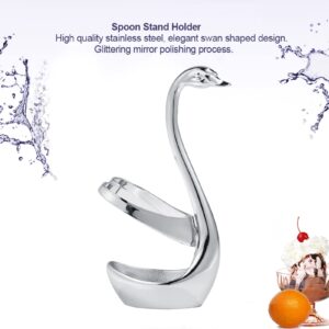 Swan Shaped Stainless Steel Spoon Holder Fork Spoon Stand Holder Kitchen Coffee Utensils Tableware Set for Home Business Wedding Gift Hotel(Heart-shaped)