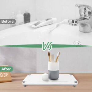 Sink Caddy Instant Dry Organizer, Non-Slip Kitchen Sponge Holder, Bottle Drying Rack with Stainless Steel Feet, Diatomaceous Earth Counter Water Absorbing Stone Tray for Bathroom and Kitchen