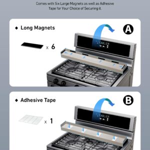 30" Upgrade Stainless Steel Stove Top Shelf, Magnetic Shelf for Kitchen Stove/Oven, Over The Stove Spice Rack Organizer, Back of Oven Shelf for Top of Stove with Border All Around, Silver