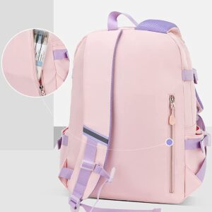 oygejmt Girls Backpack Cute Rabbit Elementary School bags Middle Bookbags Casual Daypack Backpacks Durable Lightweight Travel Bags (Purple)