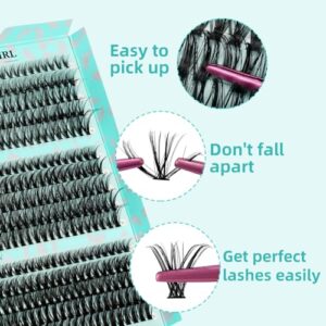 AMZGIRL LASH Diy Individual Lashes Cluster 300pcs Lash Clusters Eyelash Extensions At Home Soft Natural Eyelashes Clusters mixed Tray Faux Mink Lash (3 Styles-D Curl,10-18mm Mixed)