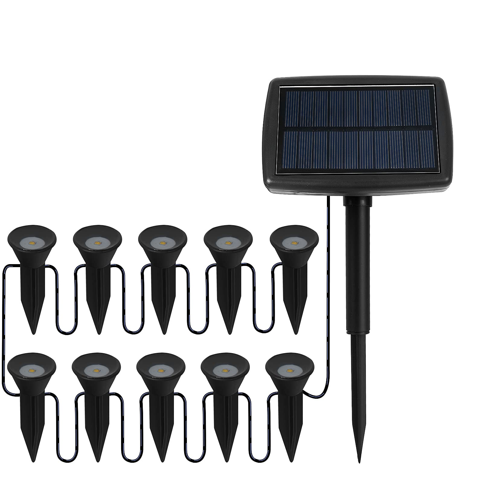 Luwint Solar Pathway Ground Lights, Waterproof LED Solar Garden Landscape Lighting Outdoor Spotlights, 10 Pack Tiny Lights in 1 Solar Powered Panel