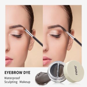 PasaRose Eyebrow Pomade, Waterproof Eyebrow Cream, Makeup Brow, Fills and Shapes Brows, Long-lasting, Coffee Gray and Natural Brown