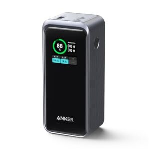 Anker Prime Power Bank, 20,000mAh Portable Charger with 200W Output, Smart Digital Display, 2 USB-C and 1 USB-A Port Compatible with iPhone 15/14/13 Series, Samsung, MacBook, Dell, and More