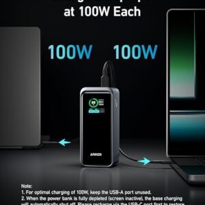 Anker Prime Power Bank, 20,000mAh Portable Charger with 200W Output, Smart Digital Display, 2 USB-C and 1 USB-A Port Compatible with iPhone 15/14/13 Series, Samsung, MacBook, Dell, and More