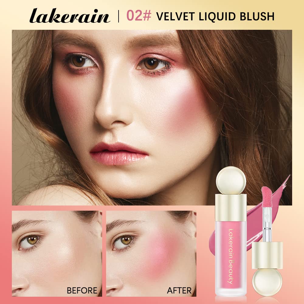 YU KUI LX Liquid Blush, Cream Blush For Cheeks, Soft Pinch Liquid Blush, Skin Tint Blush Makeup, Easy To Blend And Color, Long-Lasting, Natural-Looking (02#)