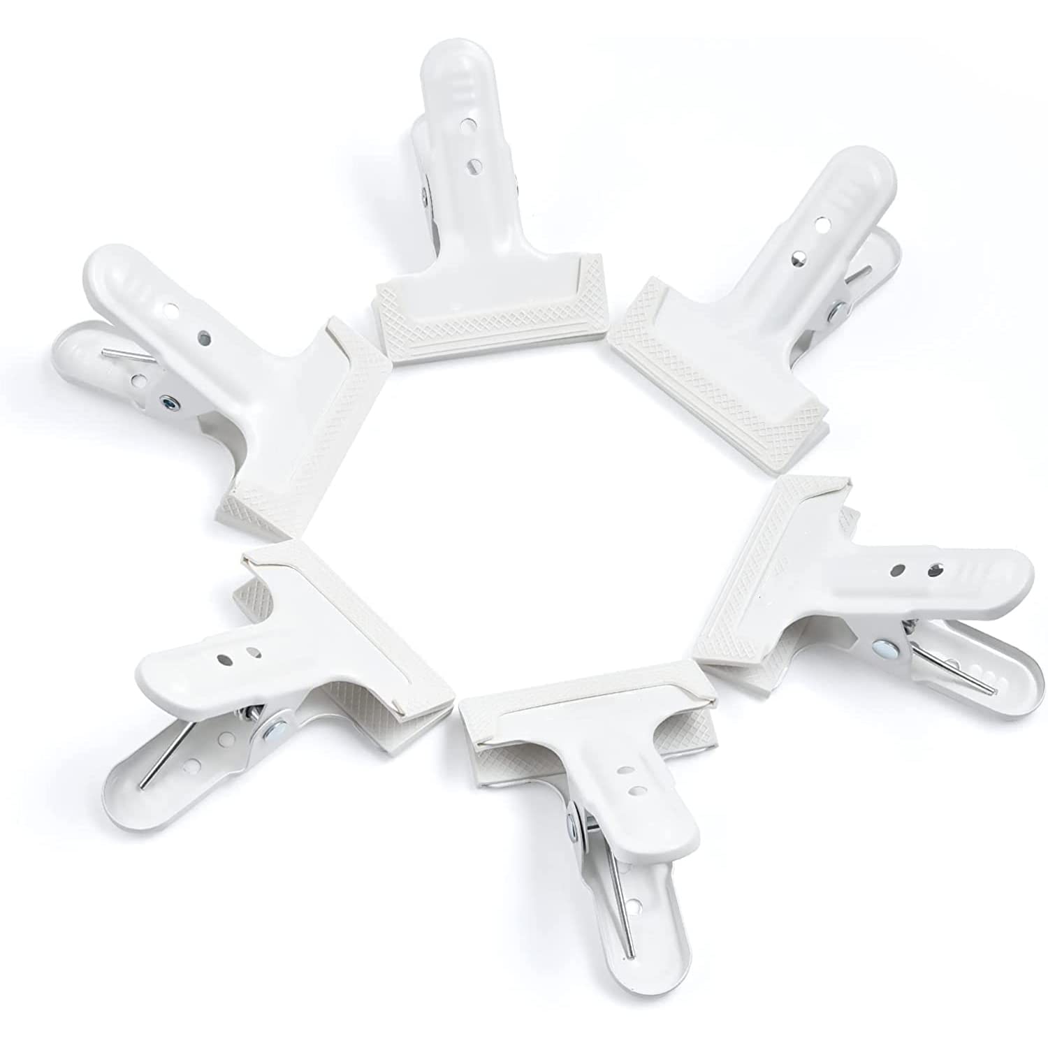 KAGYOKU Backdrop Spring Clamps 6 Pack Large Heavy Duty Photography Backdrop 4" Clips for Background Backdrops Stand, Woodworking, Home Improvement (White)