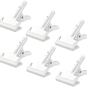 KAGYOKU Backdrop Spring Clamps 6 Pack Large Heavy Duty Photography Backdrop 4" Clips for Background Backdrops Stand, Woodworking, Home Improvement (White)