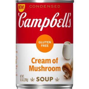 campbell's condensed gluten free cream of mushroom soup, 10.5 oz can