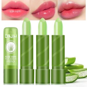 evpct 3pcs aloe vera tinted lip balms ph lip color changing lipstick balm stain gift set queen for women girls korean mood long lasting color change light pink lipstick lip tint plumper gloss