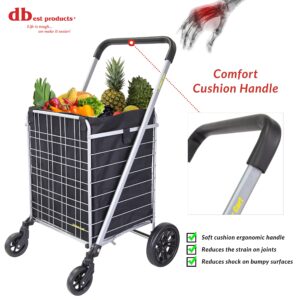 dbest products Cruiser Cart Deluxe Premium Liner Bag Shopping Laundry with Easy Detachable Hook and Loop Attachments Bolsa para Carritos de Compras