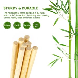 120PCS Wooden Dowel Rods, 1/4 x 8 Inch Round Unfinished Bamboo Dowel Rods, Wood Crafts Sticks Doweling Rods for Crafts and DIYers Arts Projects