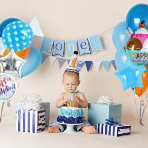 Birthday ice cream Candy Aluminum Foil Balloons set, 5pcs blue series Kids Cartoon Mylar Balloons， for Summer Kids Birthday,Baby Shower,Candyland Sprinkle Party Decorations