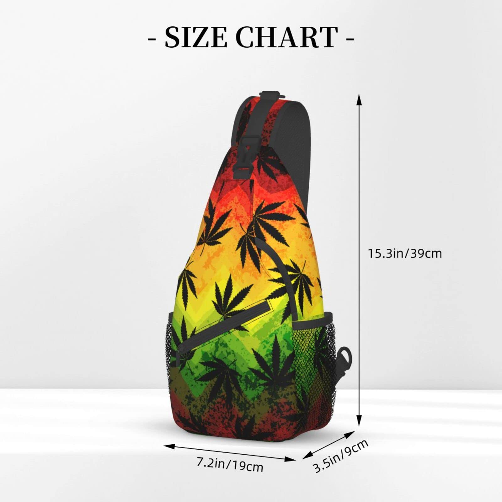 JSHXJBWR Marijuana Leaves Cannabis Plant Unisex Sling Backpack Crossbody Shoulder Bags For Men Women Small Daypacks Chest Bag With Adjustable Strap Hiking Travel Runners Gym Sport Outdoor Cycling